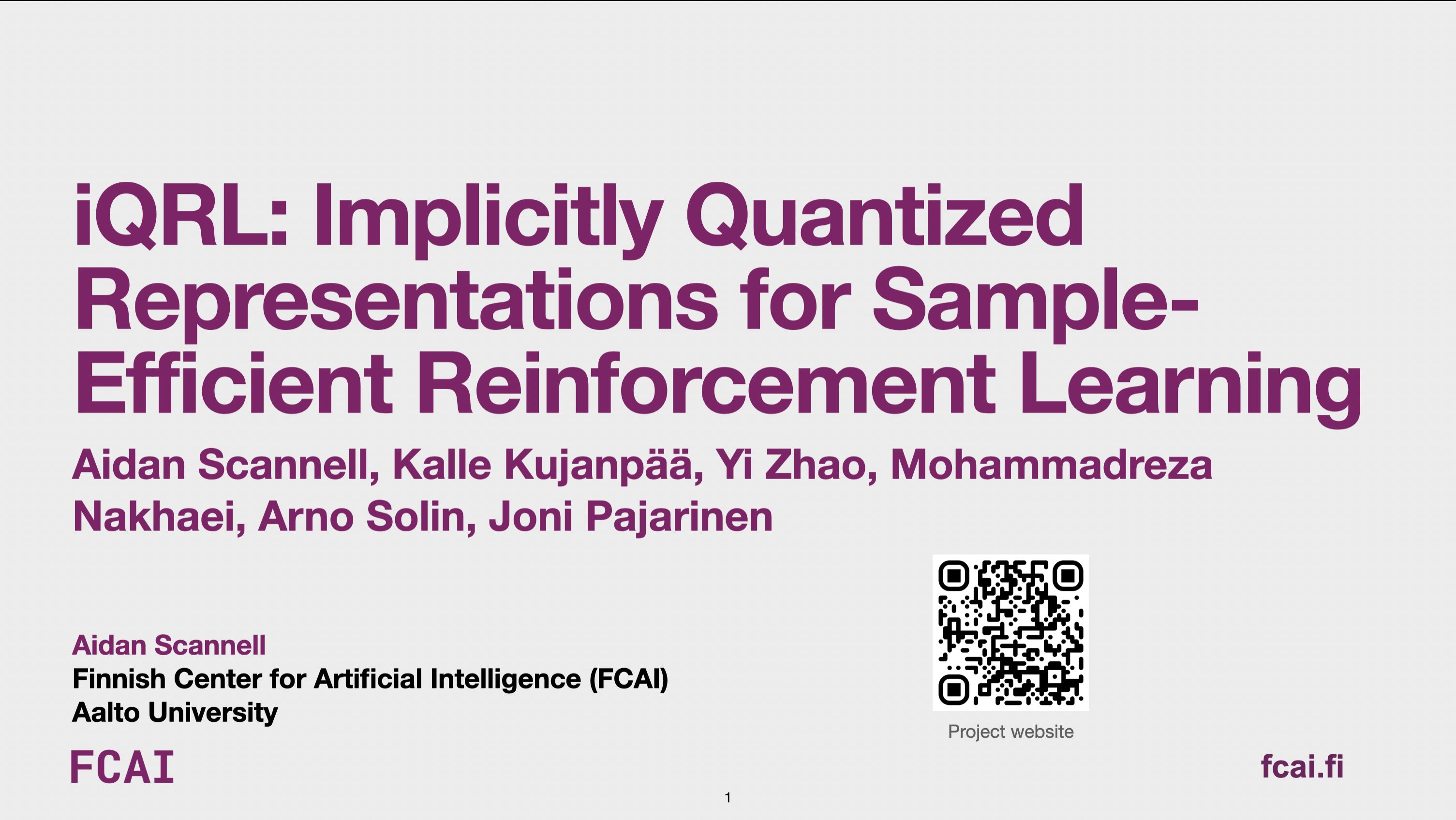 iQRL: Implicitly Quantized Representations for Sample-Efficient ... iQRL: Implicitly Quantized Representations for Sample-Efficient ...